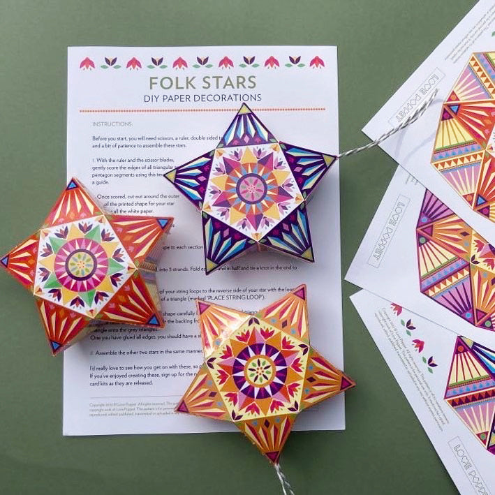 Folk Stars DIY Paper Decorations – love poppet