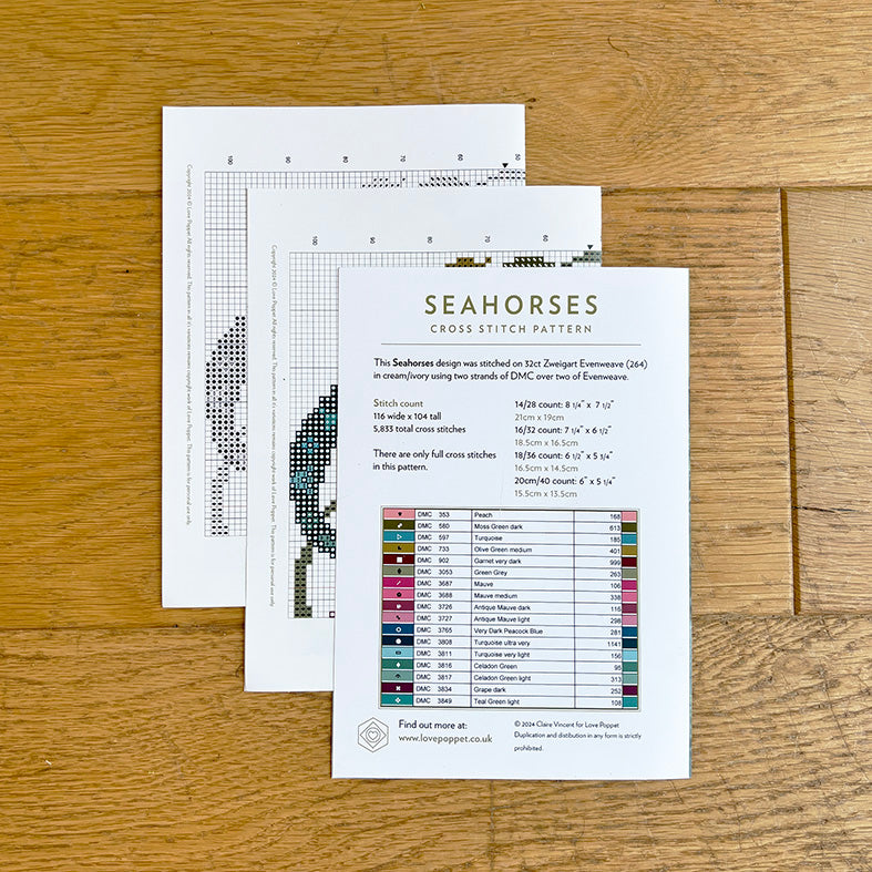Seahorses - Printed Chart – love poppet